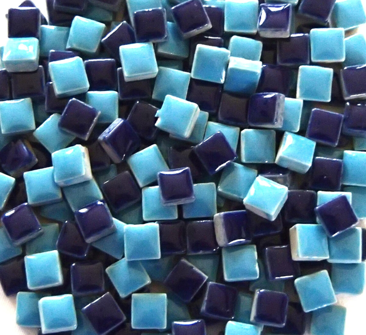 Ceramic Mosaic Tiles 10mm Aqua Blues - MACS Mosaics
