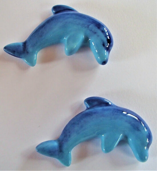 Handmade Ceramic Dolphin Blue - MACS Mosaics