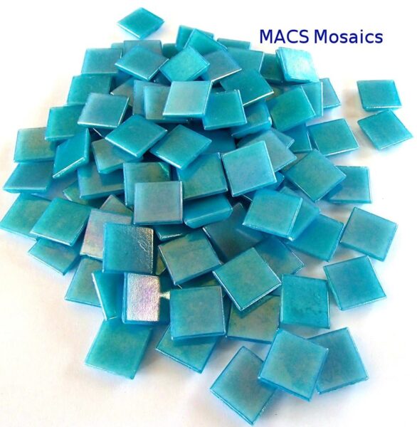 Iridescent Mosaic Tiles 15mm Turquoise - MACS Mosaics
